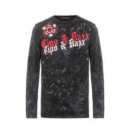 Cipo & Baxx Cipo & Baxx Shirt Herren Gr&ouml;&szlig;e XXL anthrazit / rot / schwarz / wei&szlig;