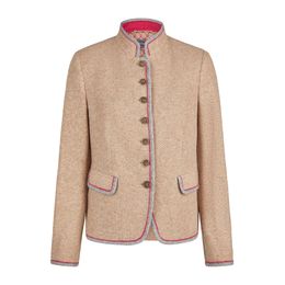 WHITE LABEL Stehkragenjacke in Strickoptik mit Einfass an Kragen, L&auml;nge Gr. 38 ca. 58 cm Damen Gr&ouml;&szlig;e 38 beige