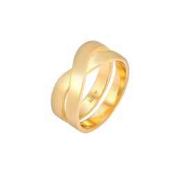 Kuzzoi Ring 'Crossed' Herren Gr&ouml;&szlig;e 66 gold