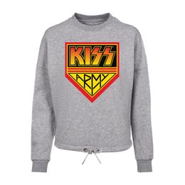 F4NT4STIC Sweatshirt 'Kiss Army' Damen Gr&ouml;&szlig;e L gelb / hellgrau / feuerrot / schwarz