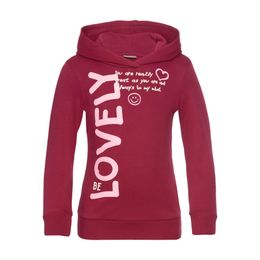 Kidsworld Sweatshirt M&auml;dchen Gr&ouml;&szlig;e 116/122 beere / wei&szlig;