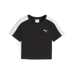 Puma Funktionsshirt 'T7' M&auml;dchen Gr&ouml;&szlig;e 176 schwarz / wei&szlig;