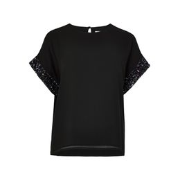 Apricot Sequin Trim Layered T-Shirt ' ' Damen Gr&ouml;&szlig;e M schwarz