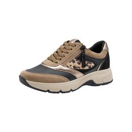 Tamaris Sneaker Damen Gr&ouml;&szlig;e 36 braun / cappuccino / gold / schwarz