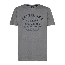 PETROL INDUSTRIES T-Shirt 'Castner' Herren Gr&ouml;&szlig;e L navy / graumeliert
