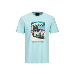 19V69 Italia T-Shirt 'Rafael Beach' Herren Gr&ouml;&szlig;e XXXL beige / himmelblau / mint / schwarz