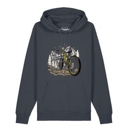 Watapparel Sweatshirt 'Mountainbike und Berge' Herren Gr&ouml;&szlig;e XXL anthrazit / khaki / schwarz / wei&szlig;