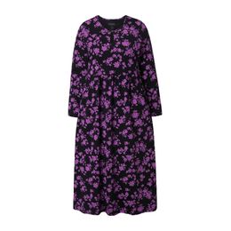 Ulla Popken Kleid Damen Gr&ouml;&szlig;e 42/44 lila / schwarz Winterkleid