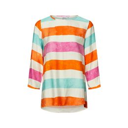 EMILY VAN DEN BERGH Bluse Damen Gr&ouml;&szlig;e M elfenbein / himmelblau / orange / pink