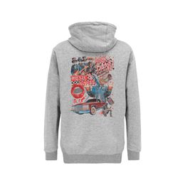 Oldskull Hoodie 'Xtreme Retro Rock Skull Graphic' Herren Gr&ouml;&szlig;e XXXL grau