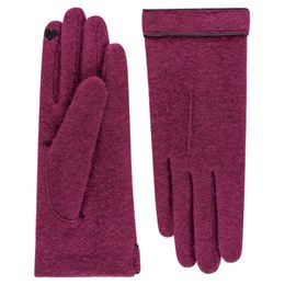 Roeckl Strickhandschuhe 'LEATHER PIPING TOUCH' Damen Gr&ouml;&szlig;e one size lila / aubergine / beere / cranberry / dunkelrot