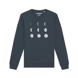 Watapparel Sweatshirt ' Moonphases ' Herren Gr&ouml;&szlig;e S anthrazit / wei&szlig;meliert