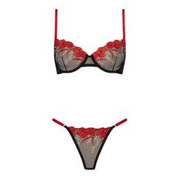 C&city BH-Set Damen Gr&ouml;&szlig;e 75 rot / schwarz / wei&szlig;
