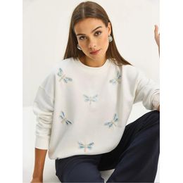 Bianco Lucci Sweatshirt Damen Gr&ouml;&szlig;e L hellblau / transparent / wei&szlig;