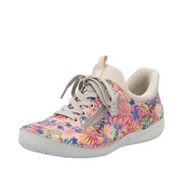 Rieker Sneaker Damen Gr&ouml;&szlig;e 40 hellbeige / blau / hellorange / pink