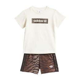 adidas originals Set 'AOP SHORT TEE' Jungen Gr&ouml;&szlig;e 68 braun / schoko / naturwei&szlig;