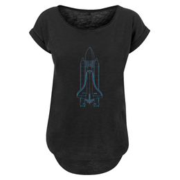 F4NT4STIC T-Shirt 'NASA Space Shuttle Enterprise' Damen Gr&ouml;&szlig;e XS blau / rot / schwarz