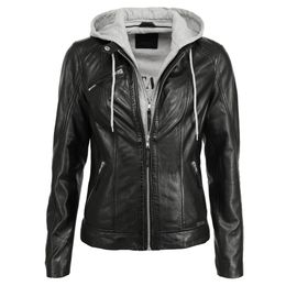 Mustang Lederjacke Damen Gr&ouml;&szlig;e S graumeliert / schwarz