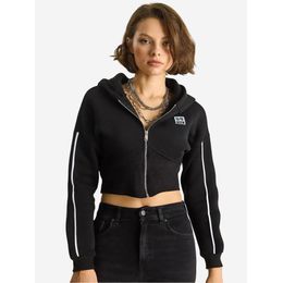 Bianco Lucci Sweatjacke Damen Gr&ouml;&szlig;e S schwarz / wei&szlig;