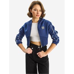 Bianco Lucci Sweatjacke Damen Gr&ouml;&szlig;e L blau / wei&szlig;