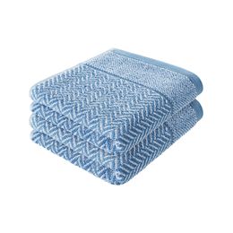 Herzbach Home Duschtuch im 2er Set, Fl&auml;chengewicht 500 gsm Herren Gr&ouml;&szlig;e 70x140 cm blau