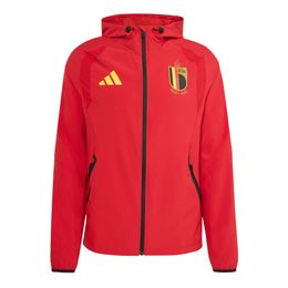 adidas Performance &Uuml;bergangsjacke 'Belgium Tiro Travel Full Zip' Herren Gr&ouml;&szlig;e XL gelb / rot / schwarz