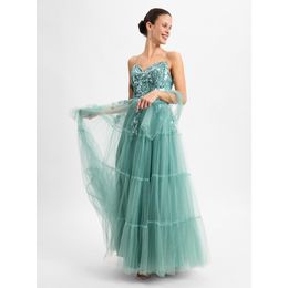 UNIQUE Abendkleid Damen Gr&ouml;&szlig;e 40 gr&uuml;n Winterkleid