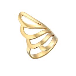NENALINA Ring 'Wellen' Damen Gr&ouml;&szlig;e 58 gold