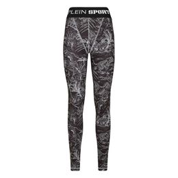 Plein Sport Leggings Damen Gr&ouml;&szlig;e XXL basaltgrau / hellgrau / schwarz
