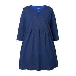 Ulla Popken Kleid Damen Gr&ouml;&szlig;e 58/60 royalblau / schwarz Winterkleid