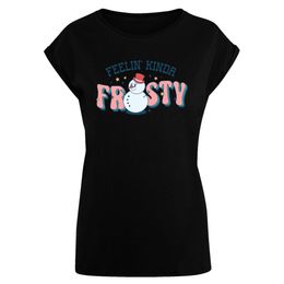 F4NT4STIC Shirt 'Feelin Kinda Frosty Snowman' Damen Gr&ouml;&szlig;e XXL mischfarben / schwarz