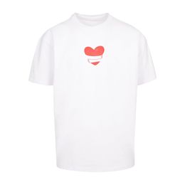 Merchcode T-Shirt 'Hugs & Love - Heart Hug' Herren Gr&ouml;&szlig;e XXL orange / wei&szlig;