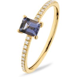 Christ Ring Damen Gr&ouml;&szlig;e 56 blau / gold
