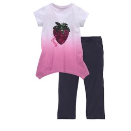 Arizona Shirt & Leggings M&auml;dchen Gr&ouml;&szlig;e 116/122 marine / pink / wei&szlig;
