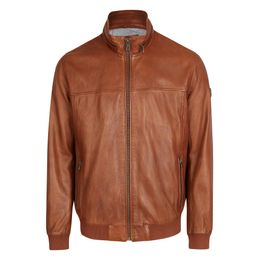Bugatti Lederjacke 'BUFabiano' Herren Gr&ouml;&szlig;e XL cognac / grau / schwarz