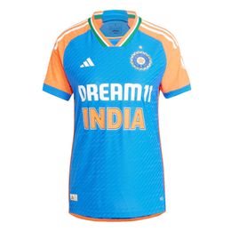 adidas Performance Funktionsshirt 'India Cricket T20I' Damen Gr&ouml;&szlig;e XS/S azur / gr&uuml;n / orange / wei&szlig;