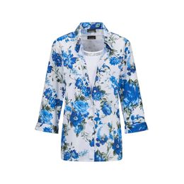 GOLDNER Bluse Damen Gr&ouml;&szlig;e M blau / wei&szlig;