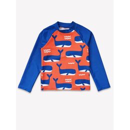 Toby tiger Sportbademode 'Kinder Badeshirt langarm mit Wal und Wellen-Druck, UV-Schutz UPF 50+' Jungen Gr&ouml;&szlig;e 122 orange
