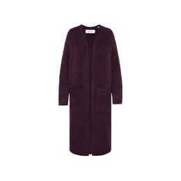 Senses.the Label Long Cardigan aus Boucl&eacute;-Strick Damen Gr&ouml;&szlig;e XS/S dunkelrot