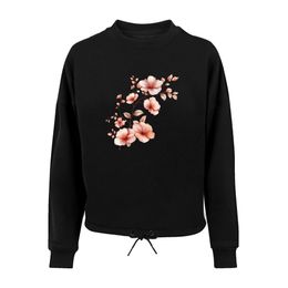 F4NT4STIC Sweatshirt 'Rosa Blumenzweig' Damen Gr&ouml;&szlig;e XS nude / schwarz