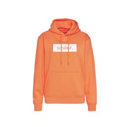 Smiler. Sweatshirt Damen Gr&ouml;&szlig;e L orange / wei&szlig;