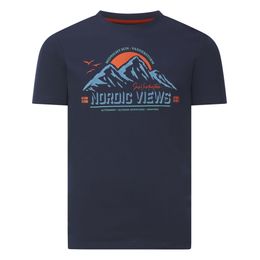 Jan Vanderstorm T-Shirt 'Svenbor' Herren Gr&ouml;&szlig;e XL navy / hellblau / orange