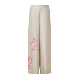 comma, COMMA Hose Damen Gr&ouml;&szlig;e 42 beige / rot / wei&szlig;