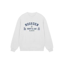 F4NT4STIC Sweatshirt 'Knut & Jan Hamburg Noorden Collegiate Blau' Herren Gr&ouml;&szlig;e M blau / wei&szlig;