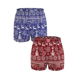 Lousy Livin Underwear Lousy Livin Boxershorts 'Scandi' Herren Gr&ouml;&szlig;e M blau / rot