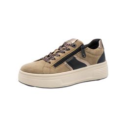 Tamaris Sneaker Damen Gr&ouml;&szlig;e 42 hellbraun / gold / schwarz