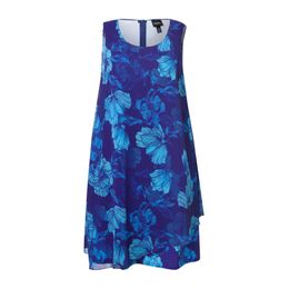 Ulla Popken Kleid Damen Gr&ouml;&szlig;e 46/48 royalblau / hellblau Winterkleid