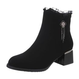Ital-Design Stiefelette Damen Gr&ouml;&szlig;e 40 schwarz Winterschuhe