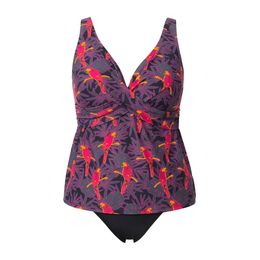 Ulla Popken Tankini Damen Gr&ouml;&szlig;e 4XL gelb / lila / knallrot / schwarz