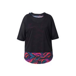 Ulla Popken Shirt Damen Gr&ouml;&szlig;e L/XL blau / lila / magenta / schwarz